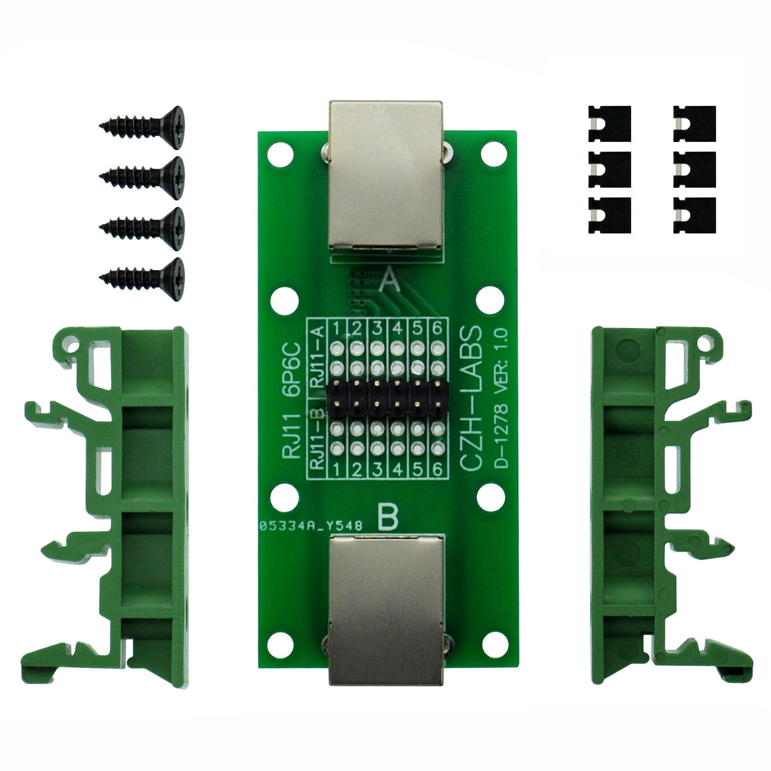 CZH-LABS RJ11/RJ12 6P6C Diagnostic Test Breakout Module Board. CZH-LABS RJ11/RJ12 6P6C Diagnostic Test Breakout Module Board.