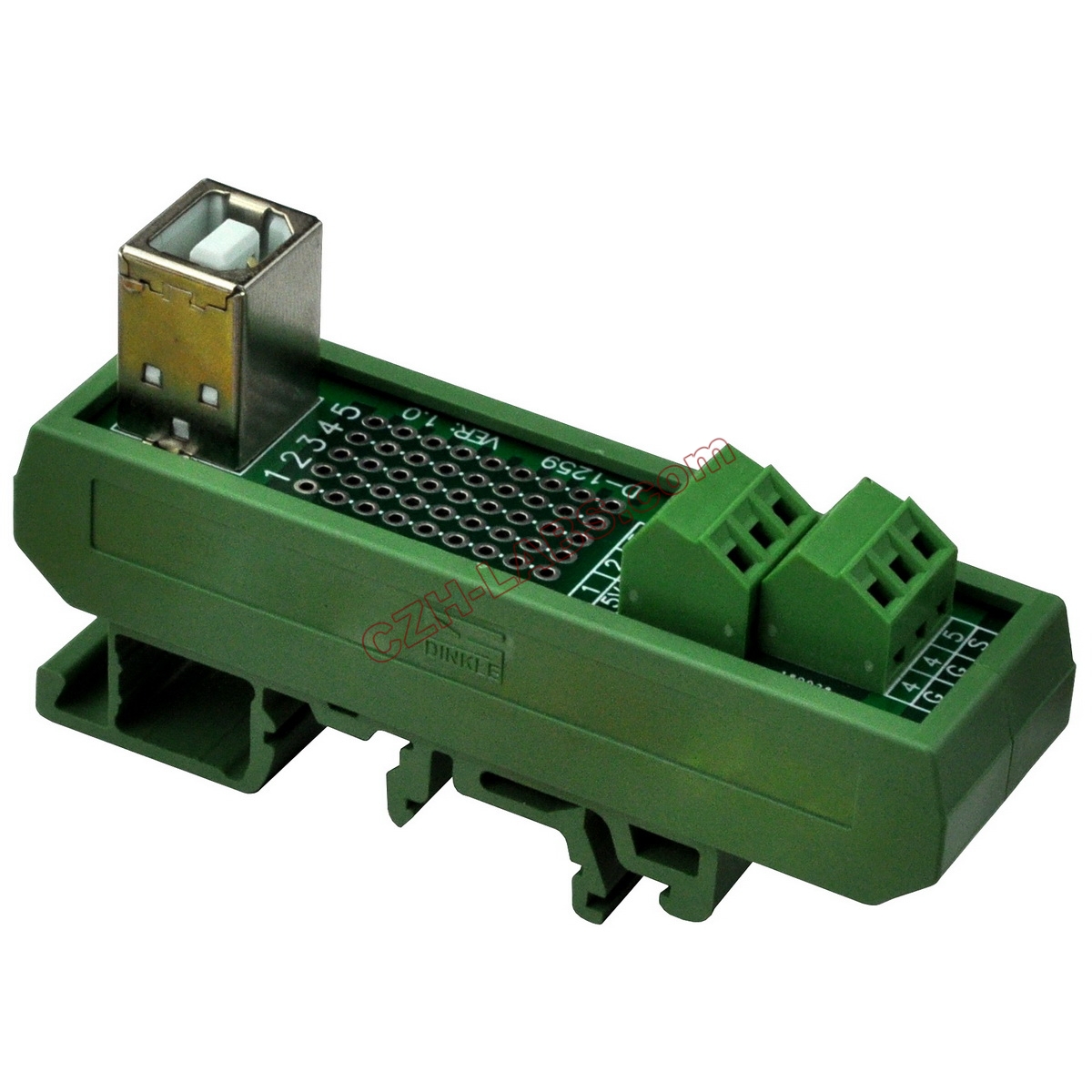 Slim DIN Rail Mount USB Type B Female Vertical Jack Breakout Board ...