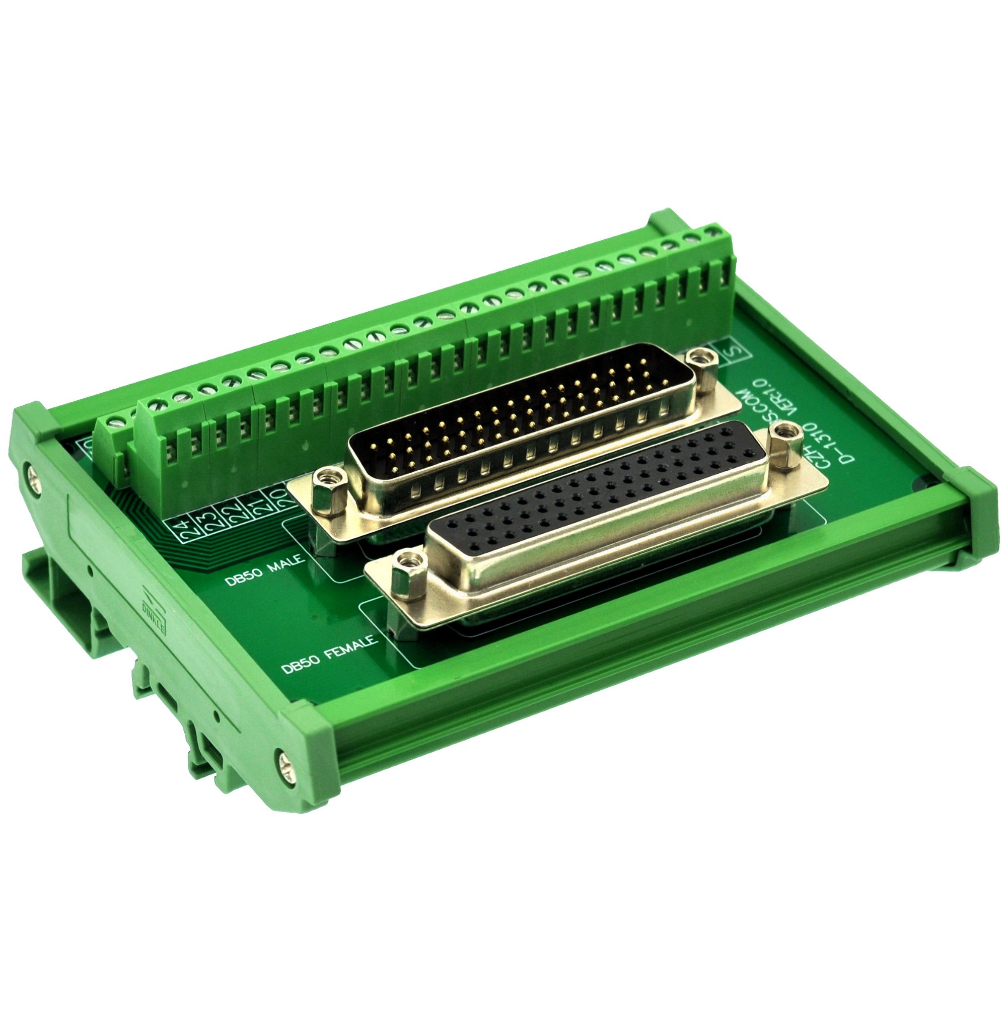 CZH-LABS DIN Rail Mount DSUB DB50 Male/Female Header Interface Module ...